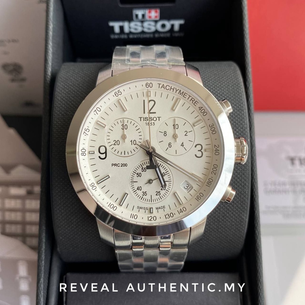 Tissot T-Sport Tachymeter PRC 200 White Dial Chronograph Quartz T114.417.11.037.00 | Shopee Malaysia