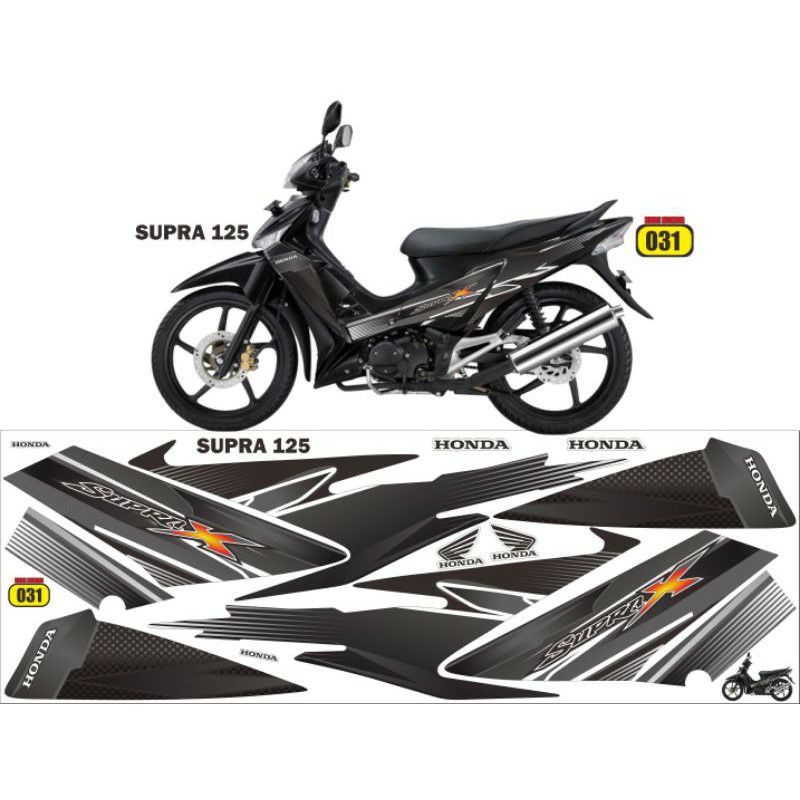 Striping Supra x 125 old carburetor 2006-2013 body trim wave sticker ...