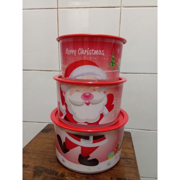Tupperware -Merry Christmas One Touch Set/Santa Suprise One Touch ...