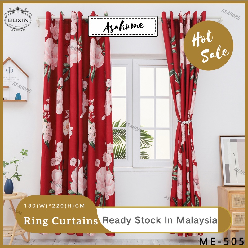 Ring Type Curtain 1 Pcs Colorful Pattern Modern Semi Blackout Shading ...
