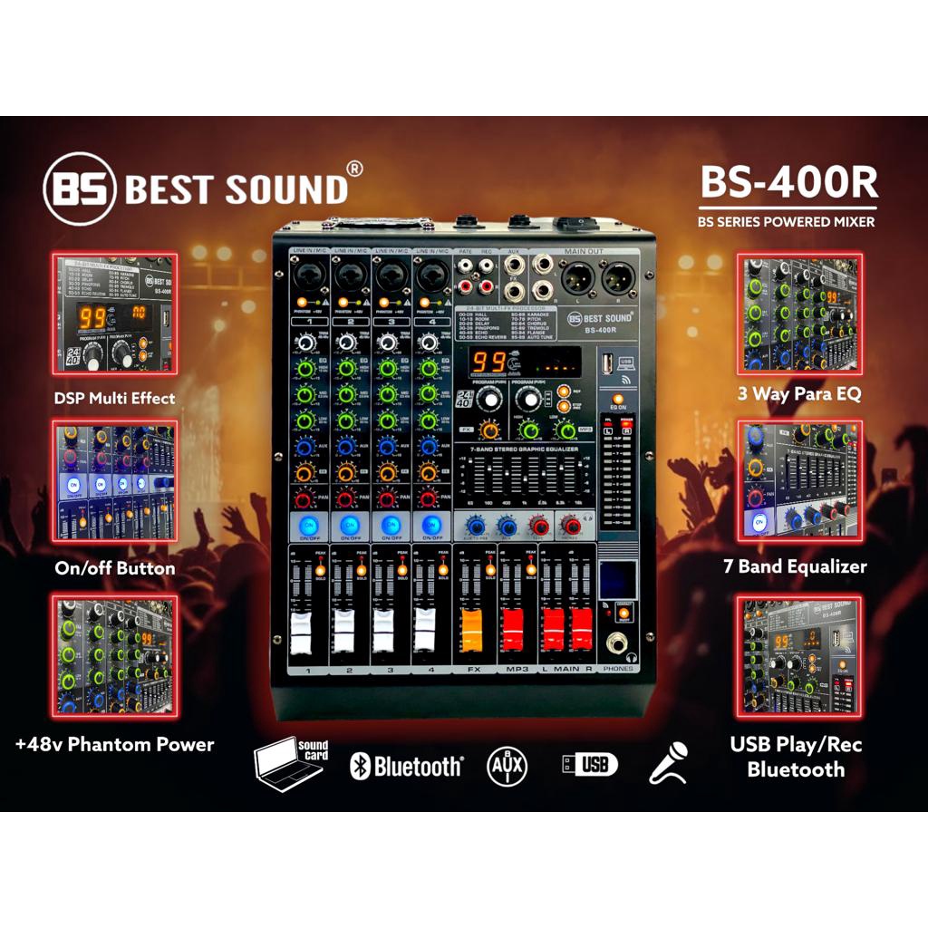 ( Ready Stock ) BS Best Sound Powered Mixer 4 Channel BS-400R | Shopee ...