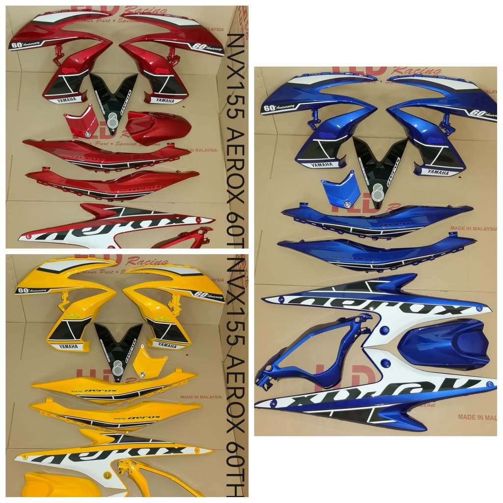 NVX155 (V1) HLD COVERSET - AEROX 60TH ( BLUE / YELLOW / RED ) | Shopee ...