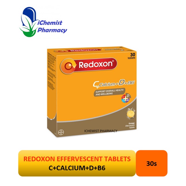 REDOXON C+CALCIUM+D+B6 Effervescent Tablet Orange 30S BOX - For Immune ...