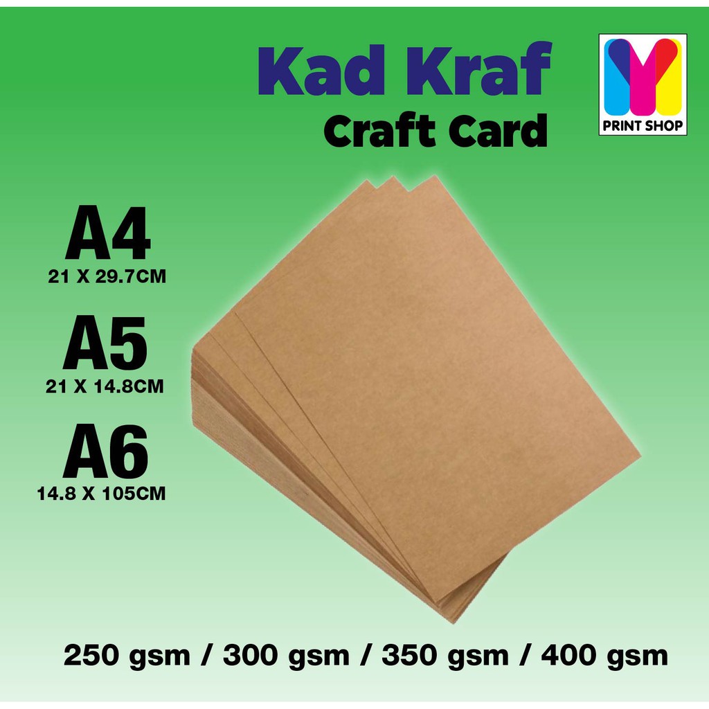10 pcs Brown Kraft Paper 250gsm 300gsm 350gsm 400gsm A4 / A5 / A6 for ...