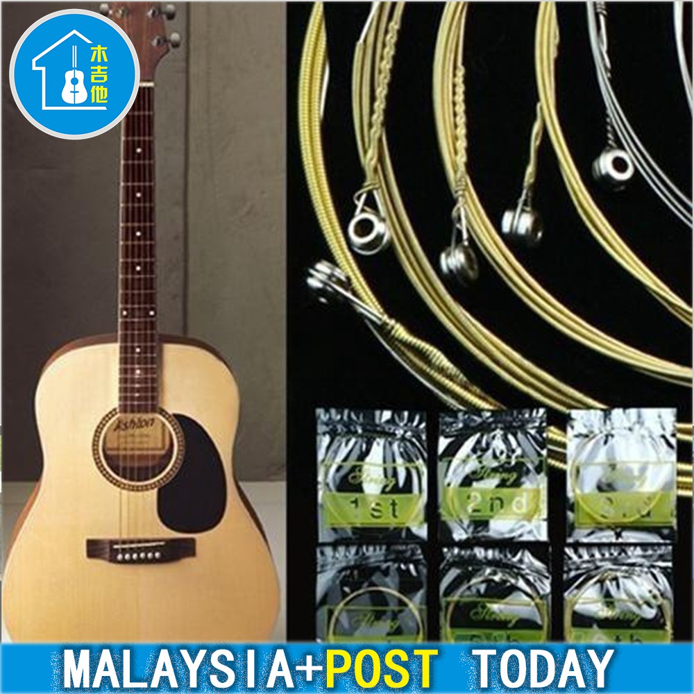 【Fast delivery】 High Quality 6pcs Set Steel Strings for Acoustic Guitar ...