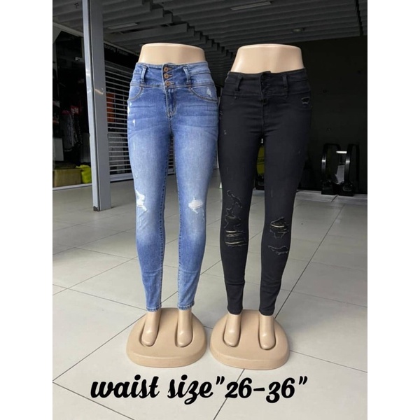🌟💥RIPPED SKINNY JEANS STREACHABLE DENIM👖👠 | Shopee Malaysia