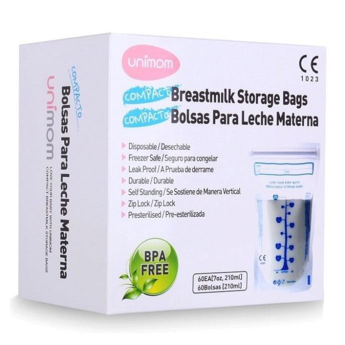 Unimom Compact milk storage bag 210ml box of 60 bags | Shopee Malaysia