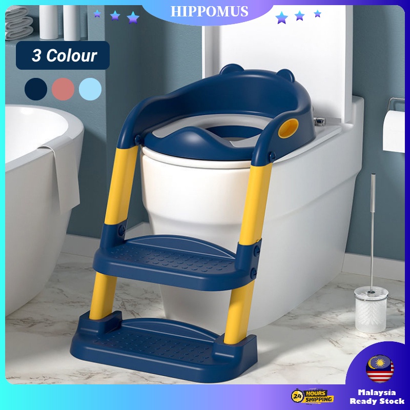Potty Ladder Kids Foldable Soft-Padded Toilet Training Seat With Anti ...