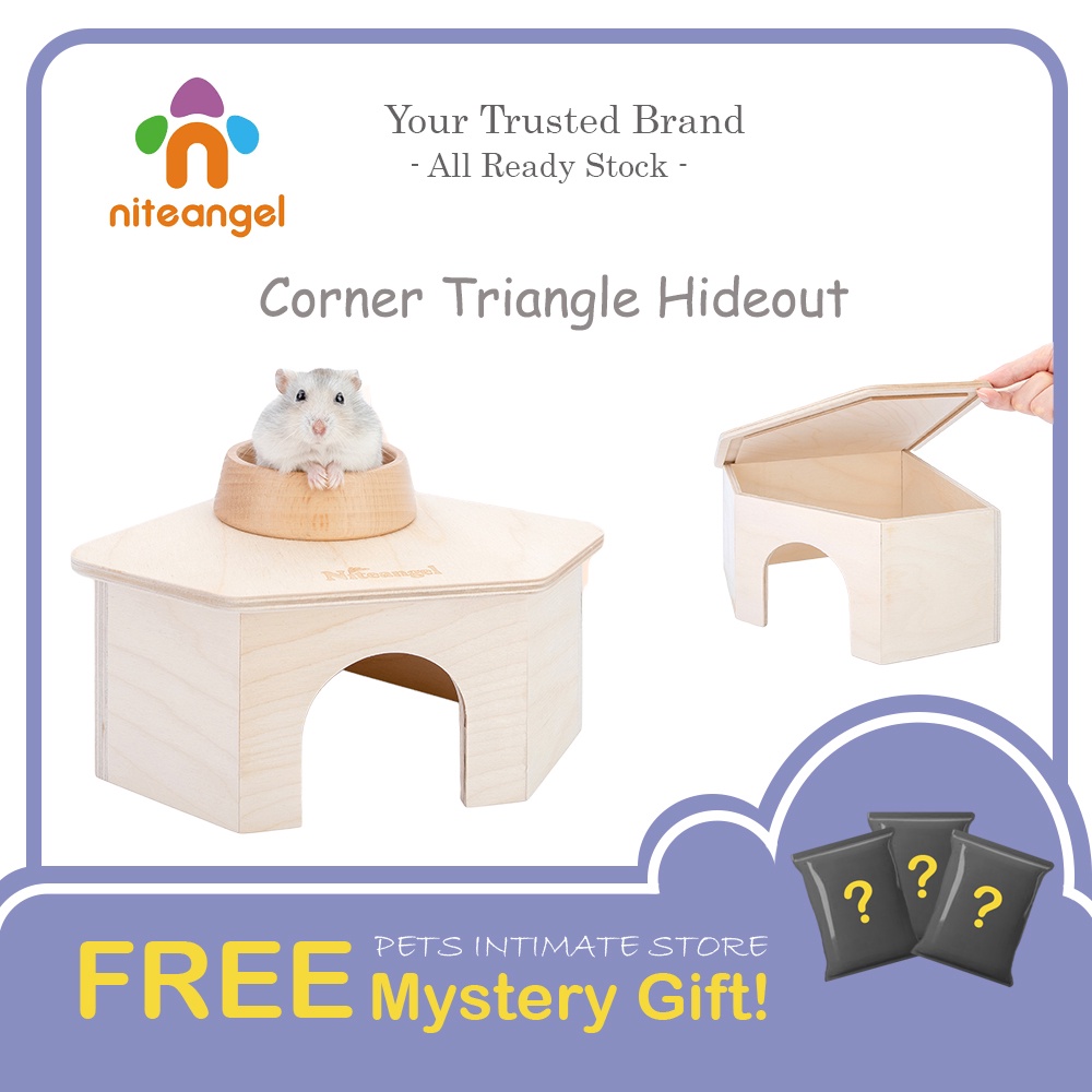 (READY STOCK) Niteangel Hamster Corner Triangle Hideout 艾特仓鼠三角屋躲避屋 ...