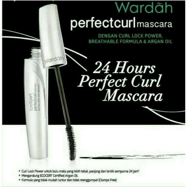 Original Mascara Wardah Perfectcurl EyeXpert Mascara Black Waterproof ...