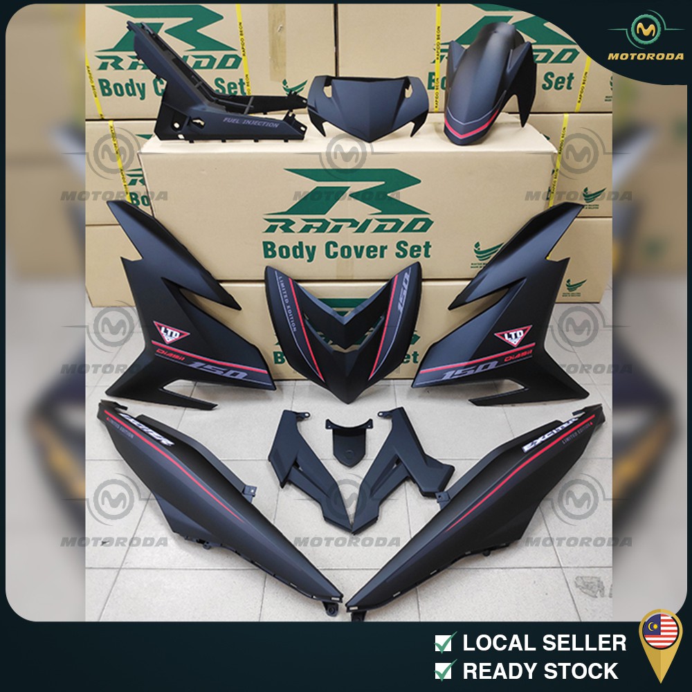 Rapido Cover Set Assembly Y15ZR V1/V2 LTD-150 (20) Matt Black (Sticker Tanam) | Shopee Malaysia