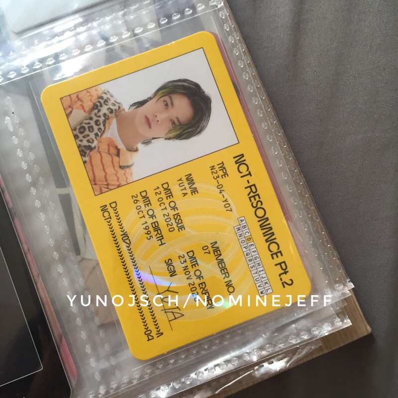 (Booked) Nct Photocard - ID Card Departure Yuta | Shopee Malaysia