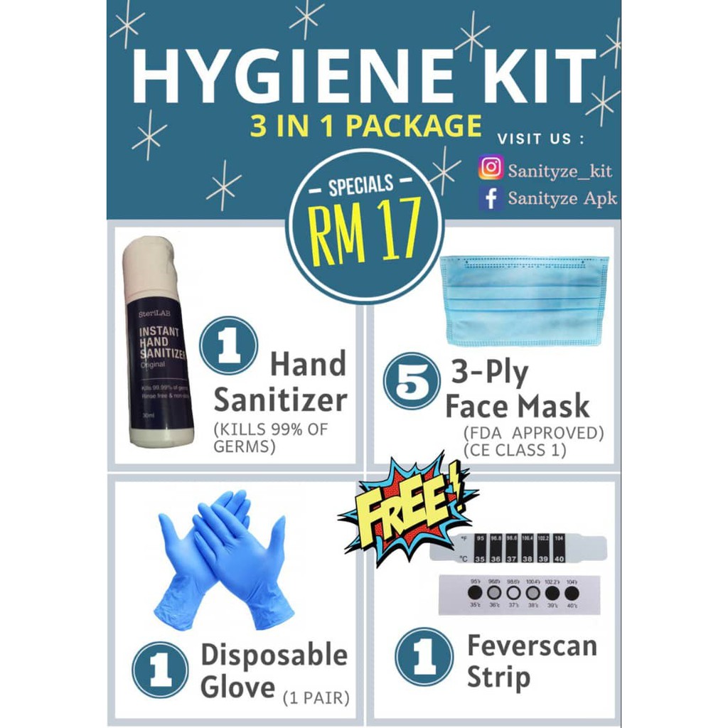 Sanityze 3 in 1 Hygiene Kit (with Free Gift) | Shopee Malaysia