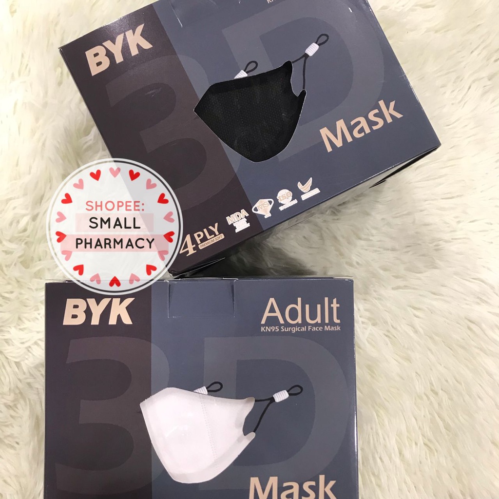 BYK Adult 4ply KN95 Surgical Face Mask 20s Black / White | Shopee Malaysia