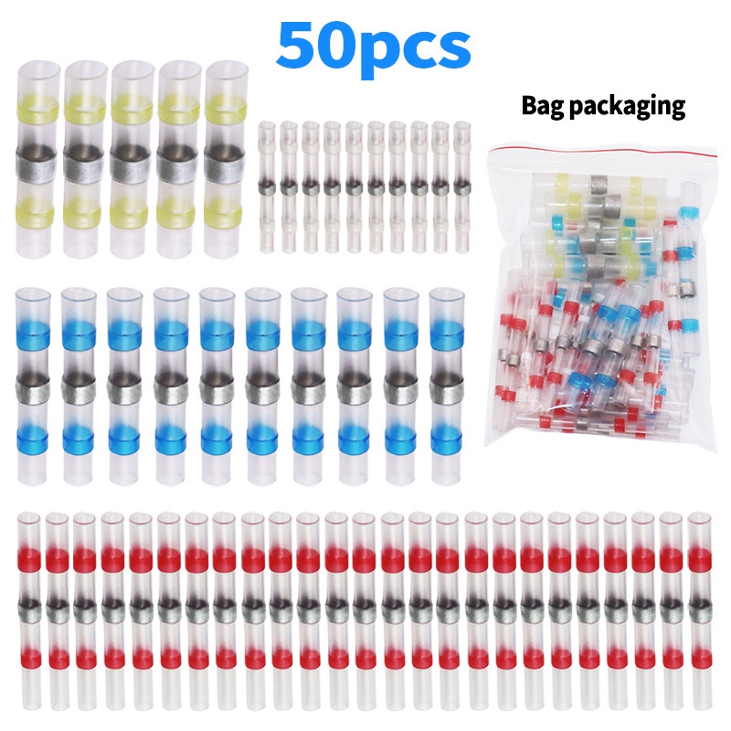 50pcs Insulated Heat Shrink Terminal Solder Seal Electrical Wire ...