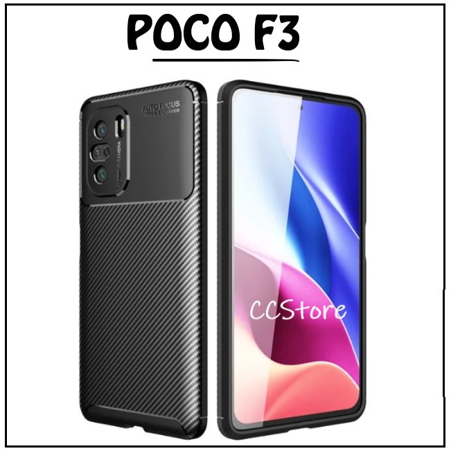 POCO F3 Beatle Casing Carbon Fiber Texture Ultra Thin Full Protection ...