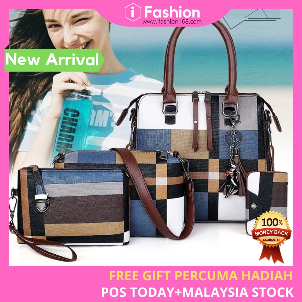 iFASHION 1374 4 in 1 Fashion Women Sammi Shoulder Tote Sling Handbag ...