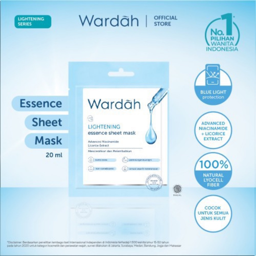 Wardah Lightening Essence Sheet Mask 20ml | Shopee Malaysia
