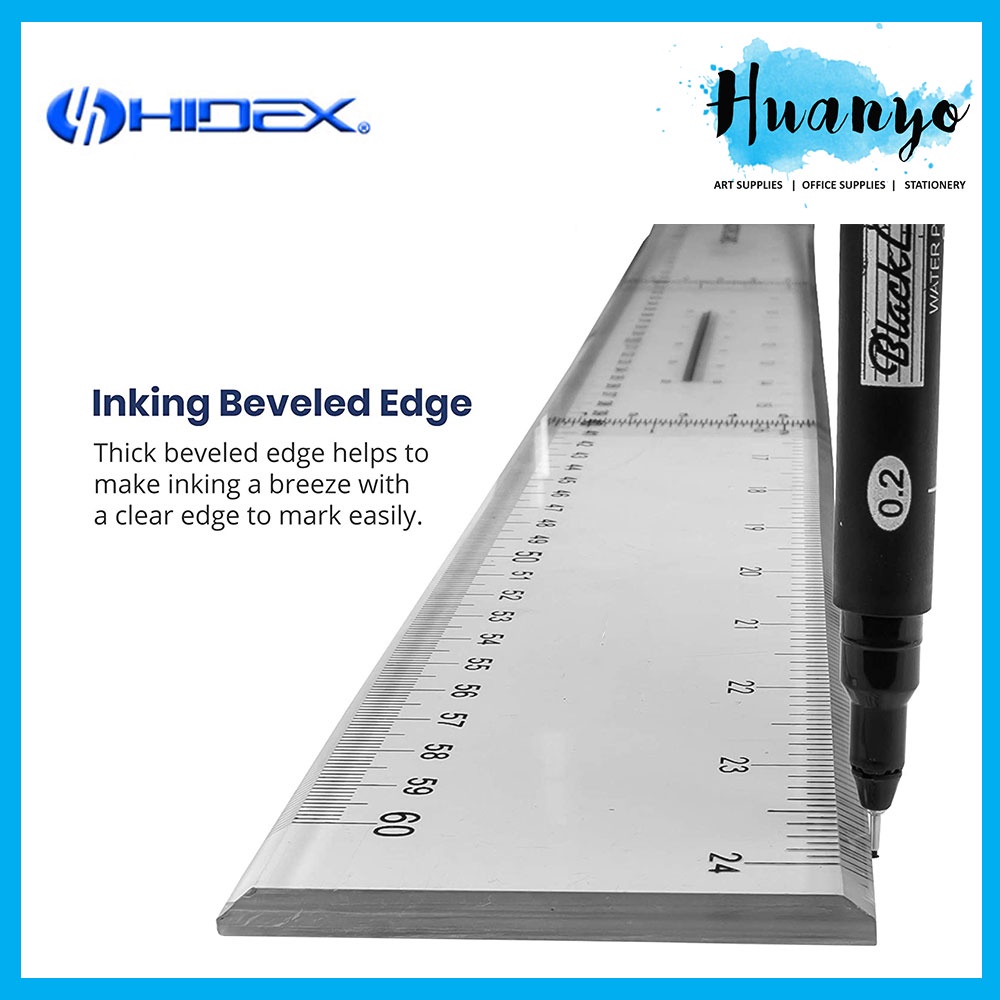 Hidex Clear Plastic Acrylic T Square Ruler With Detachable Head(105cm ...