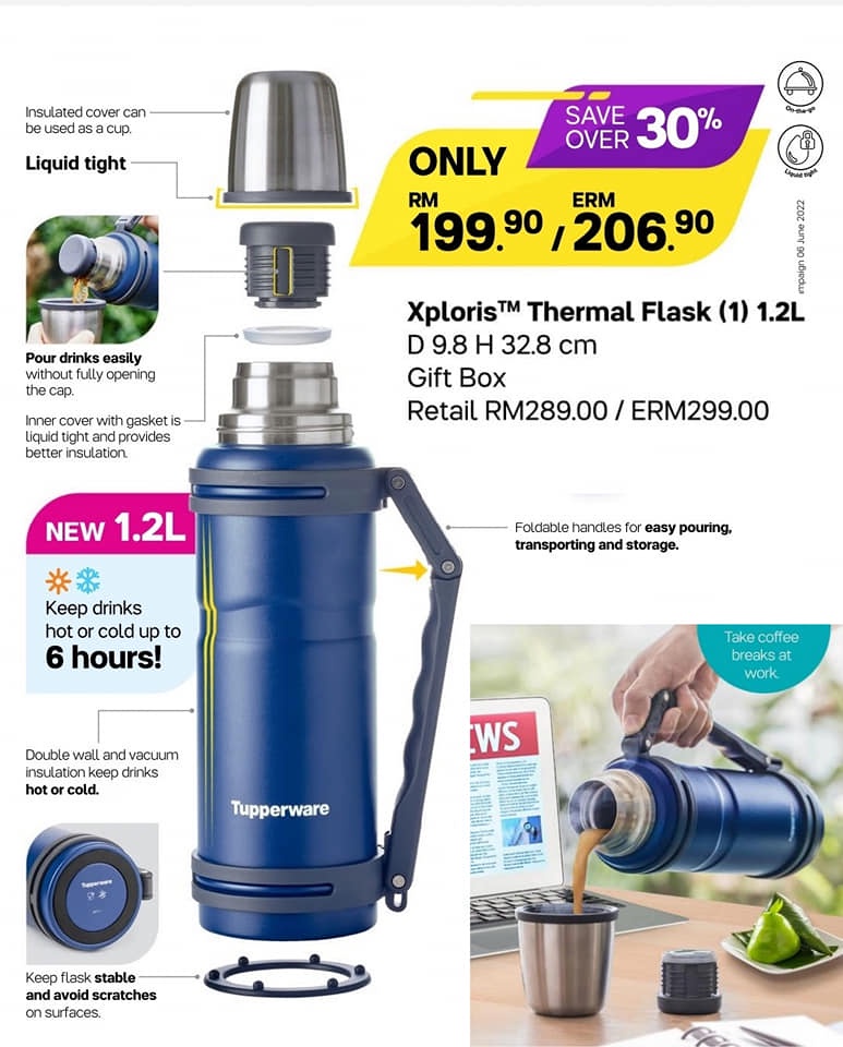 9 Jenis: Tupperware Insulated Mug 400ml /Xploris thermal flask ...