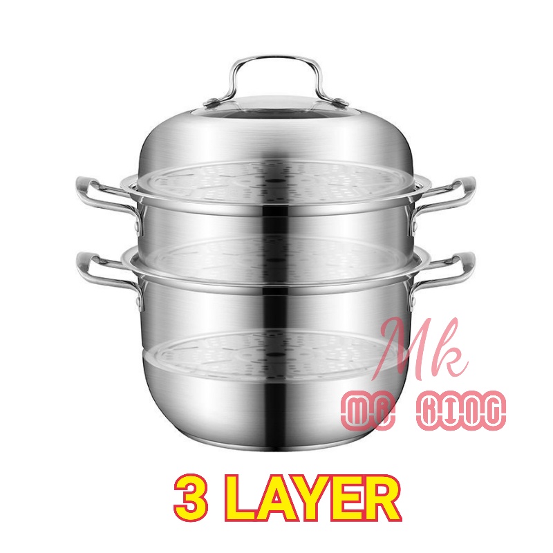 SUS 304 2 Layer and 3 Layer /2 and~ 3 tiers Steamer /Steam Pot /Cooking ...