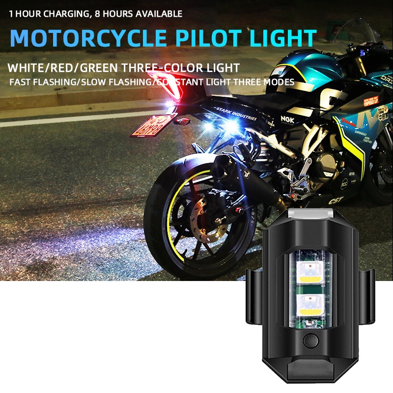 Motorcycle warning light modified strobe light LED rechargeable ...