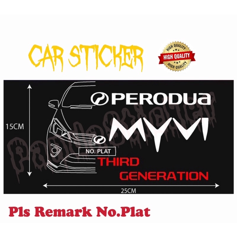 Perodua Myvi third generation shape&word Sticker | Shopee Malaysia
