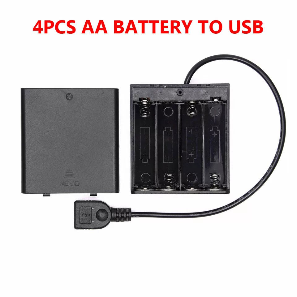AA Battery To USB Power For USB Powered LED Strip Lights With USB Port ...