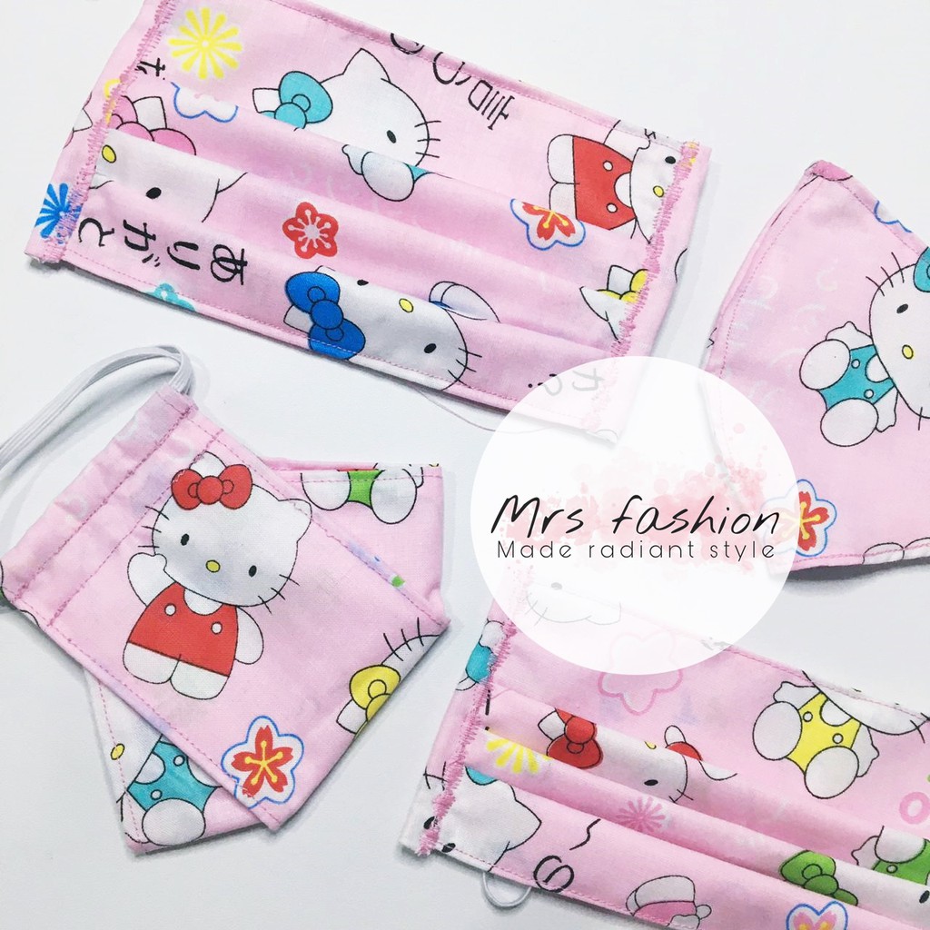 Hello kitty pink earloop duckbill kids mask 2-ply Cute hello kitty pink ...