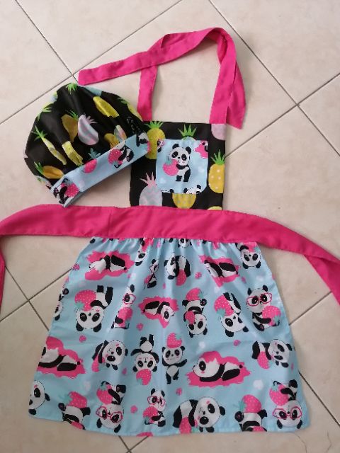 Apron with chef hat kid / topi chef budak (2-6 tahun) | Shopee Malaysia