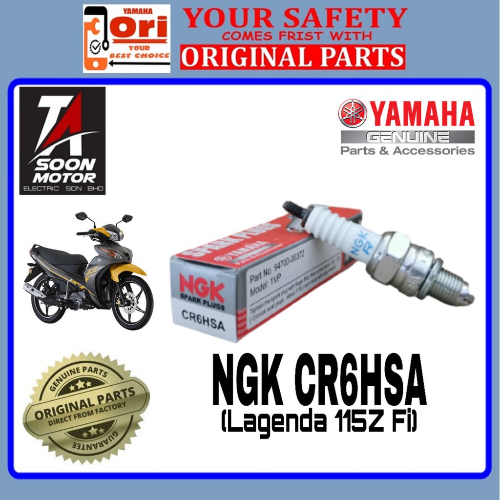 YAMAHA ORIGINAL NGK SPARK PLUG CR6HSA / LAGENDA 115Z FUEL INJECTION / EZ115 / EGO GEAR / AVANTIZ ...
