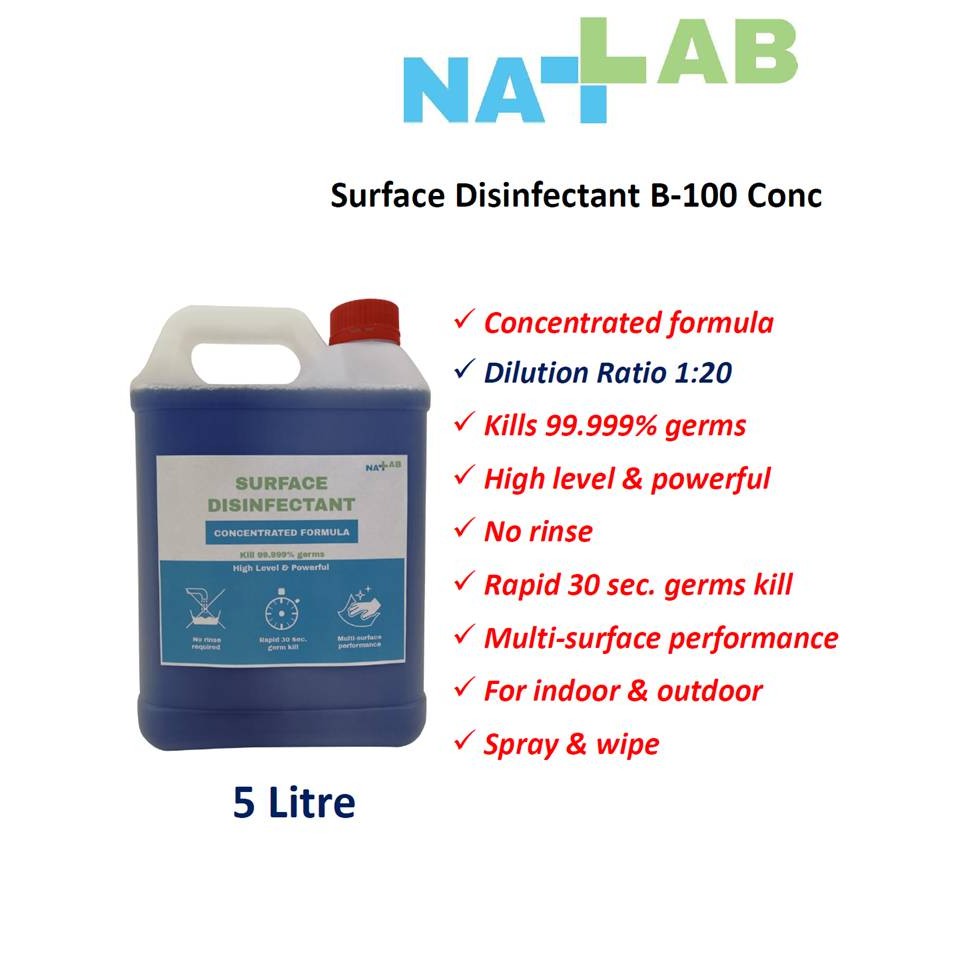 Surface Disinfectant B-100 Conc - 5 L (浓缩表面消毒液) ~ For indoor use ...