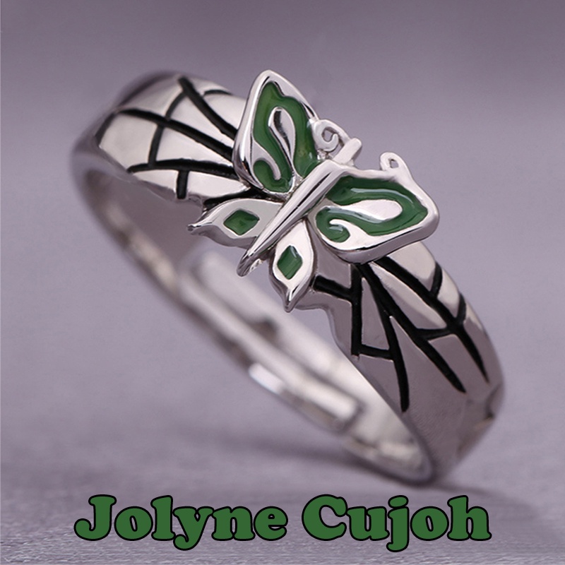 Anime JoJos Bizarre Adventure Ring Jolyne Cujoh Butterfly Metal ...