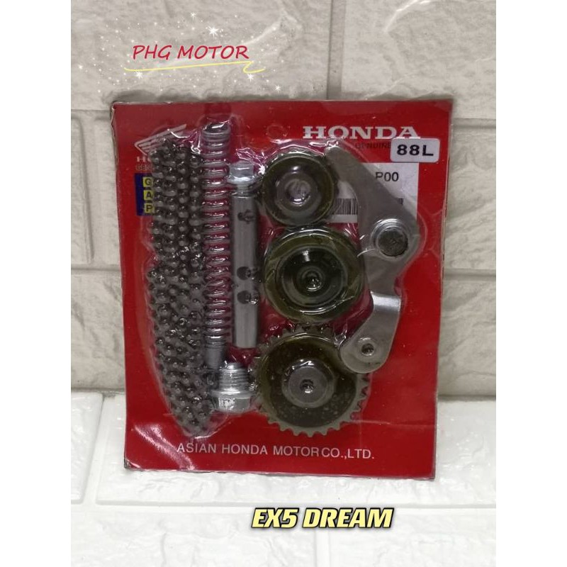 TIMING CHAIN RANTAI ROLLER SET HONDA EX5 DREAM COMPLETE SET | Shopee ...