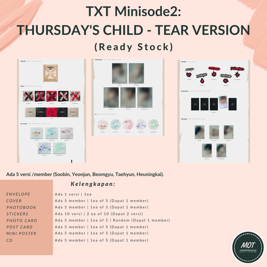 Minisode2 Album: Thursday's Child Tear Version - TXT | Shopee Malaysia