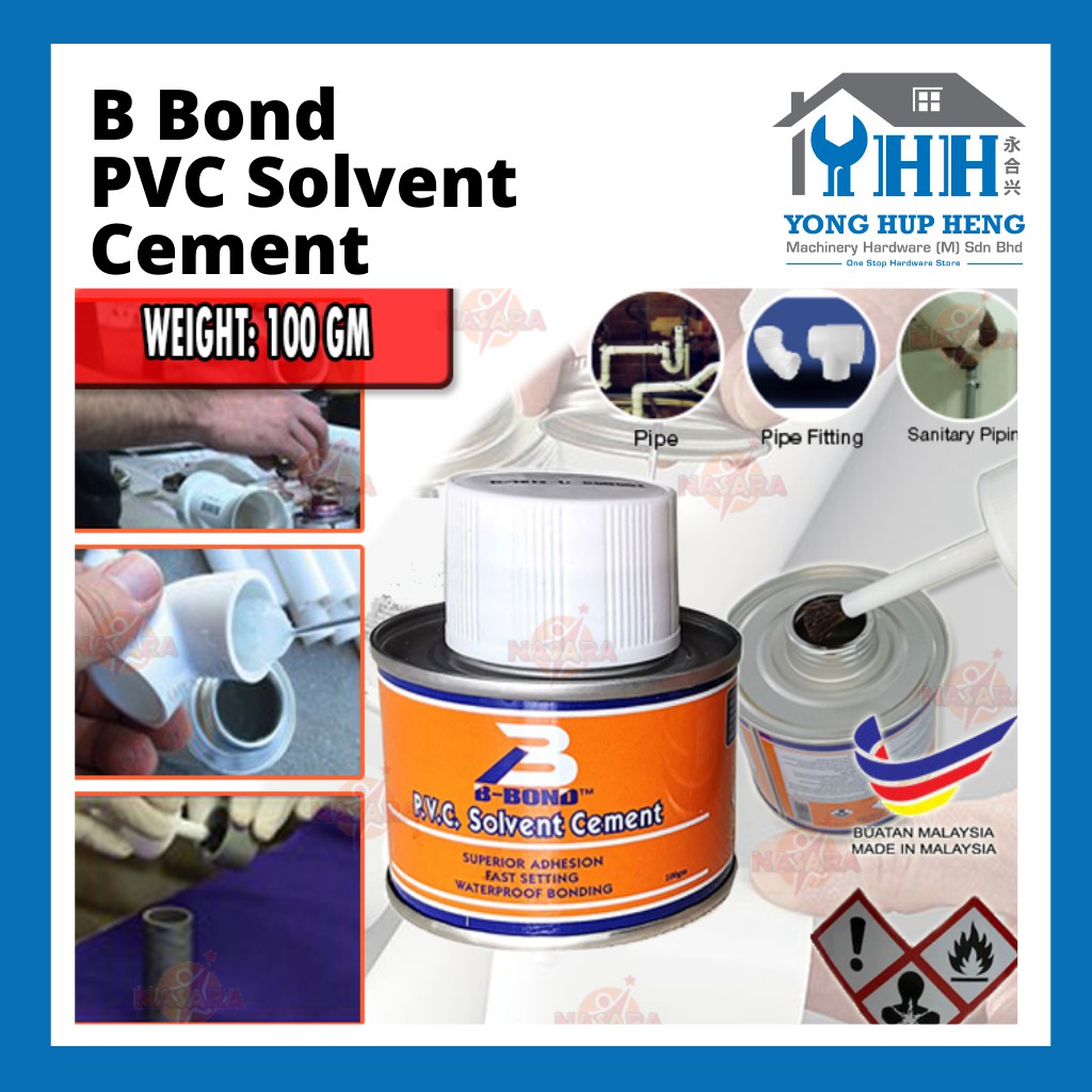 B-Bond P.V.C Solvent Cement 100g, 500g/PVC Pipe Glue Solvent Gum Water ...