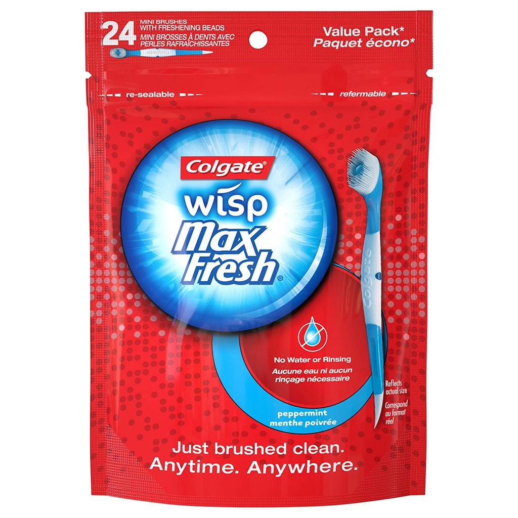 Colgate Wisp Portable Mini-Brush Max Fresh - Peppermint - 24 Count ...