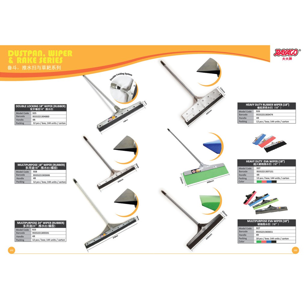 Rayaco Heavy Duty Floor Wiper/ Tarik Air (RY927/937/926/928) Penolak ...