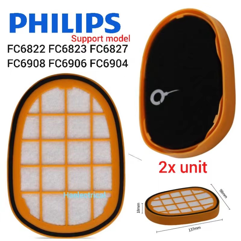 Philips Vacuum Filter (2PCS) FC6822 FC6823 FC6827 FC6908 FC6906 FC6904 ...