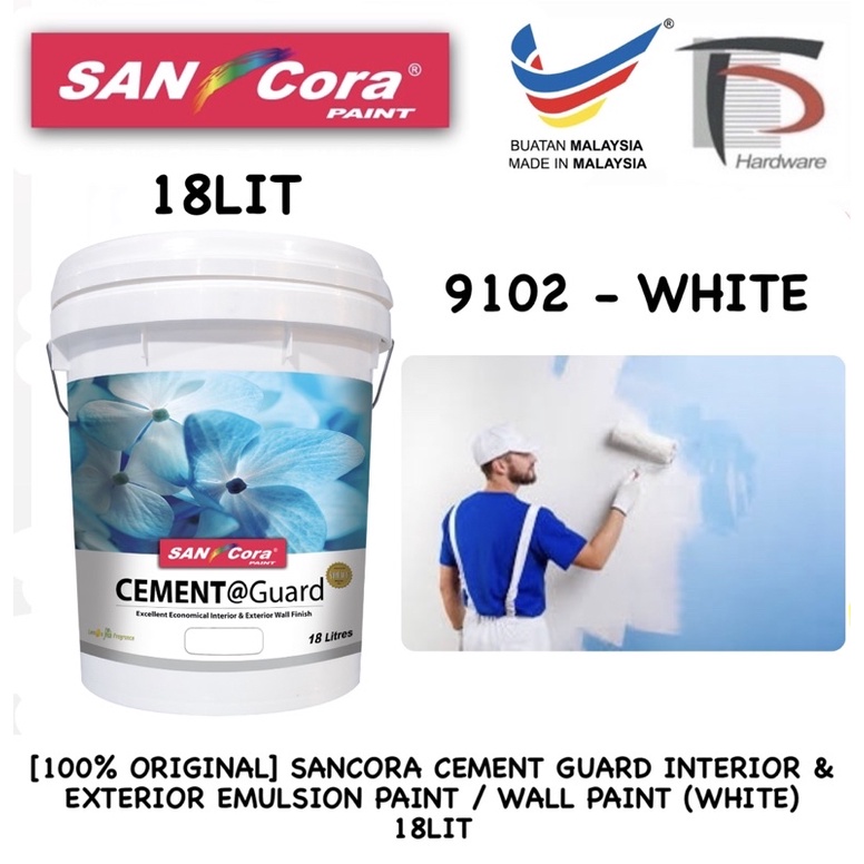 [100% ORIGINAL] SANCORA CEMENT GUARD INTERIOR & EXTERIOR EMULSION PAINT ...