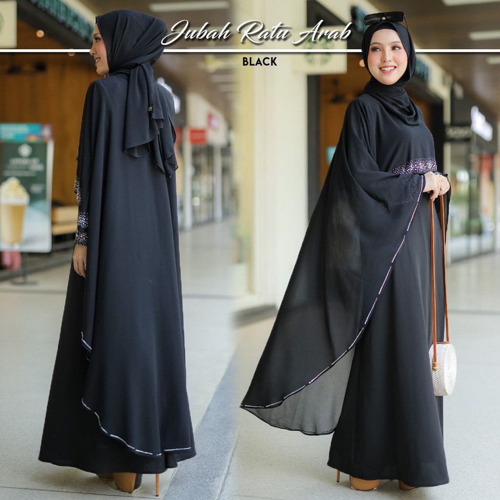 Jubah Ratu Arab 「 Black | Hitam 」 Dress | Jubah Cape Queen | Jubah ...