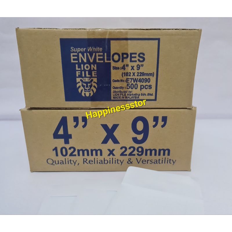 Envelope White 70gsm 4“x9” (102mmX229mm) (500pcs/Box) | Shopee Malaysia