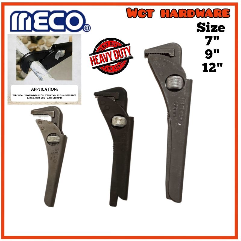 Meco Thumbturn Pipe Wrench 7"/9"/12"/gastong pipe/paip wrench/paip ...