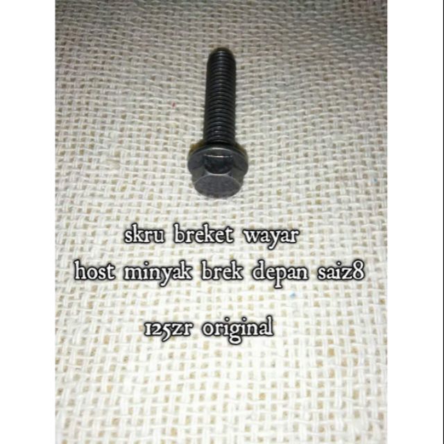 Skru breket wayar hose minyak brek depan saiz8 125zr original 100% 1pcs ...