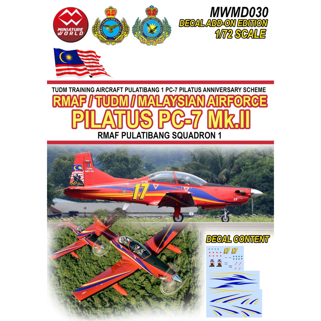 1/72 scale Malaysian RMAF Pilatus PC-7 Mk.II | Shopee Malaysia