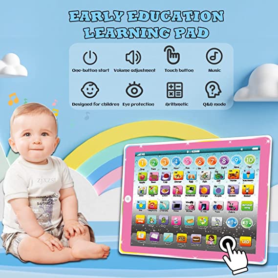 Kid Tablet Toddler Learning Pad Interactive Toy with Lights ...