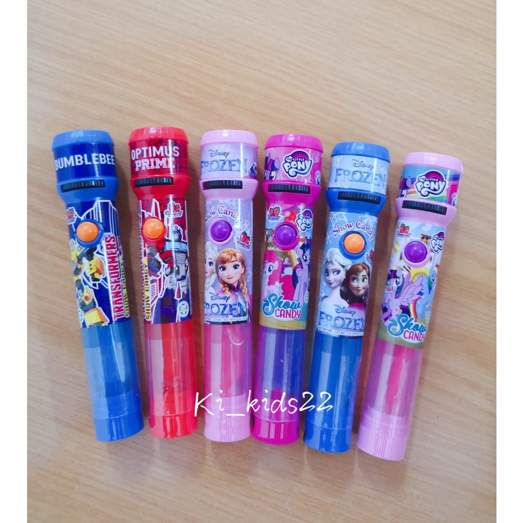 Disney TorchLight with Candy 1UNIT (3 Types) Frozen /Tsum Tsum / Mainan ...