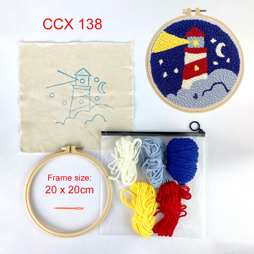 IsALifestyle DIY Punch Poke Needle Work Embroidery Pen Hoop Children ...