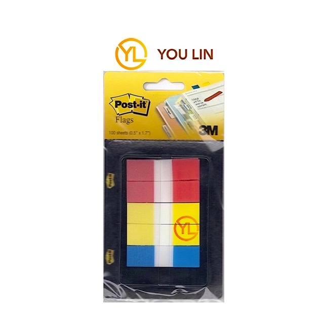 3m 680 (20'S X 0.5" X 1.7") Post-it Flag Assorted 3 Colour ( Red ...