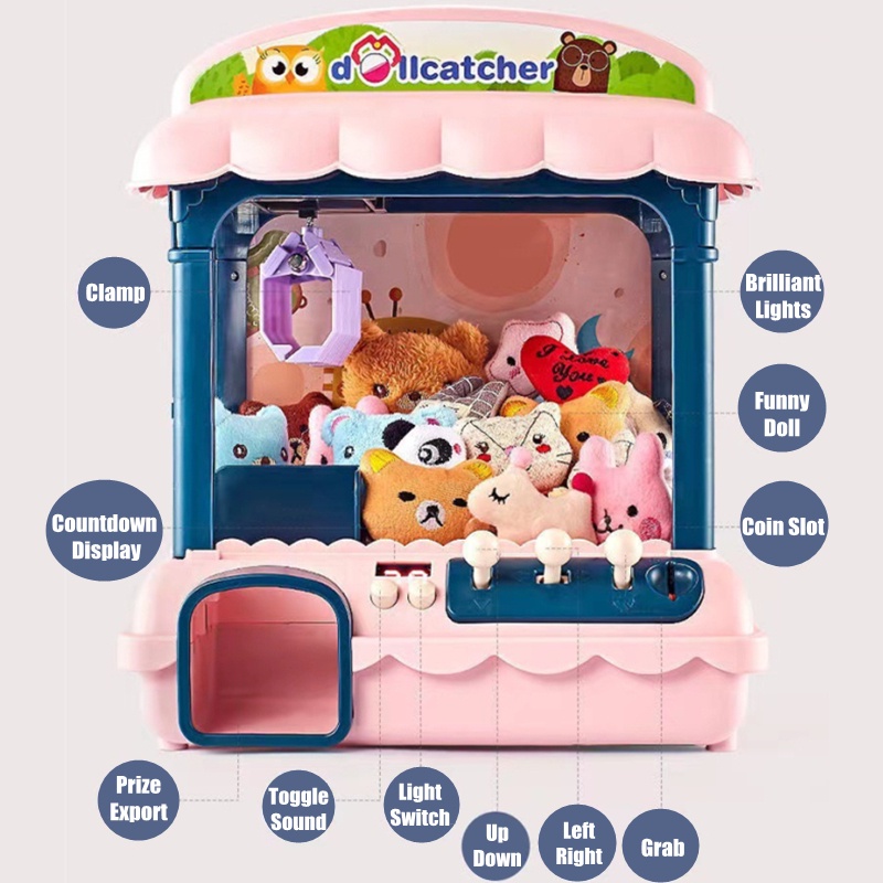 Doll Catch machine Big Size Claw Game Toy Birthday Present for Children ...